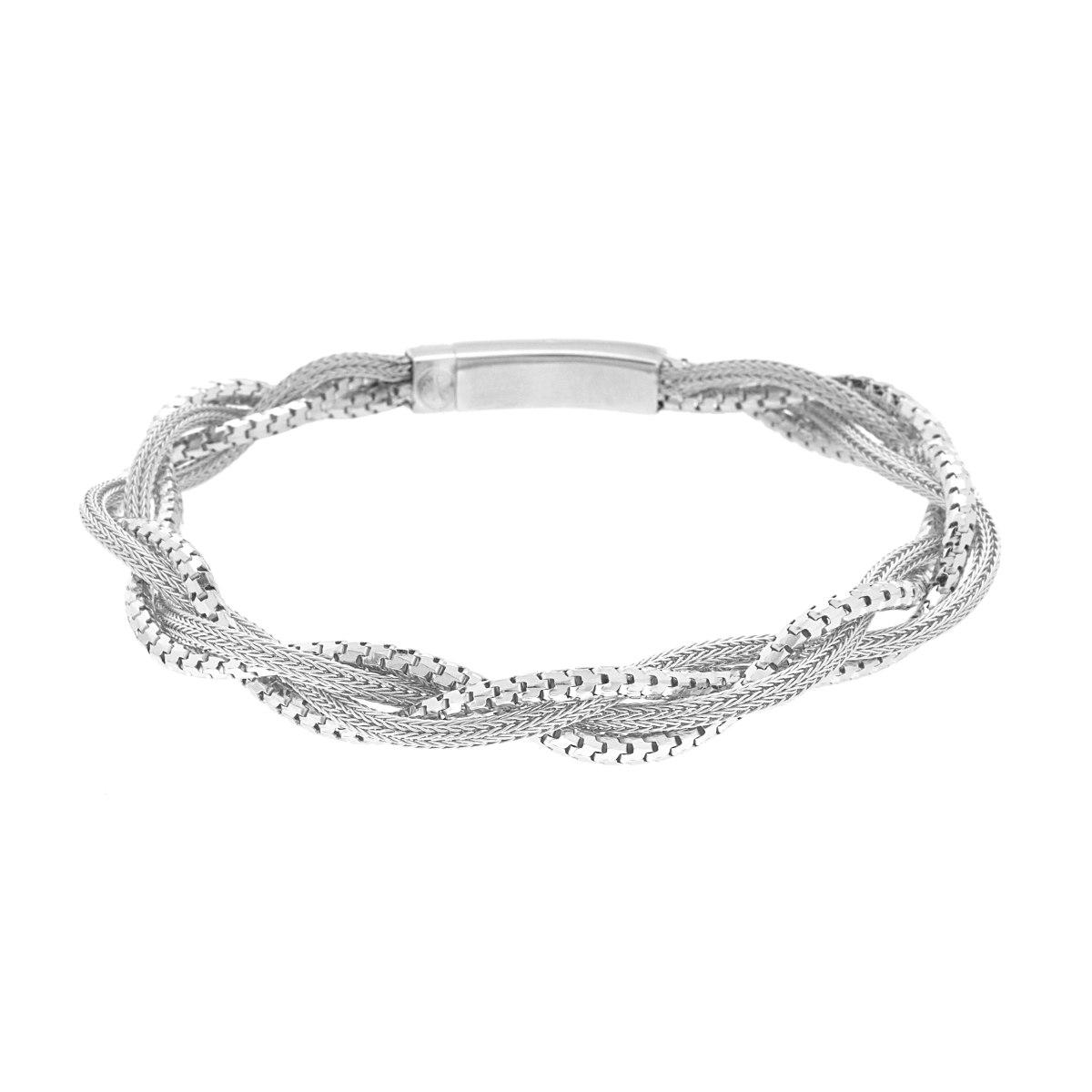 Bracciale Torchon Multifilo Catena Calza e Coda di Topo Diamantata in ...